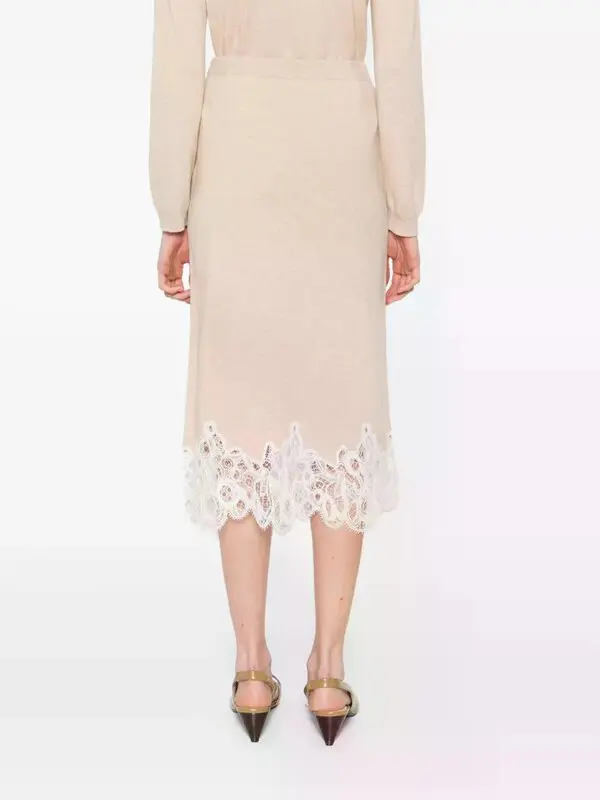 Fabiana Filippi Pencil Skirt With Lace Trim