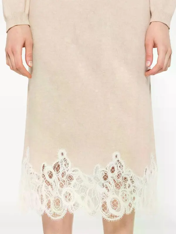 Fabiana Filippi Pencil Skirt With Lace Trim