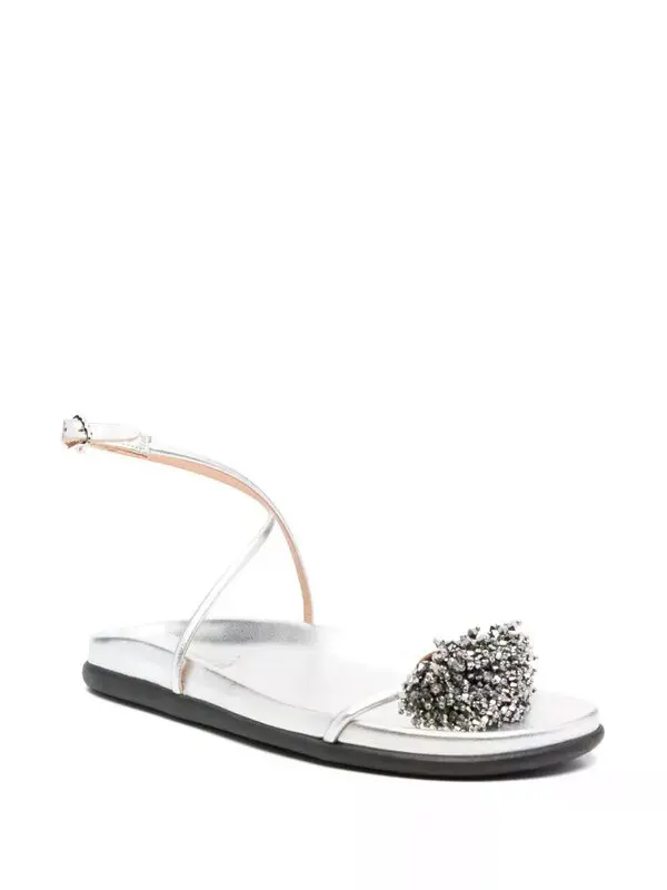 ANCIENT GREEK SANDALS Bead-embellished Ankle-strap Sandals