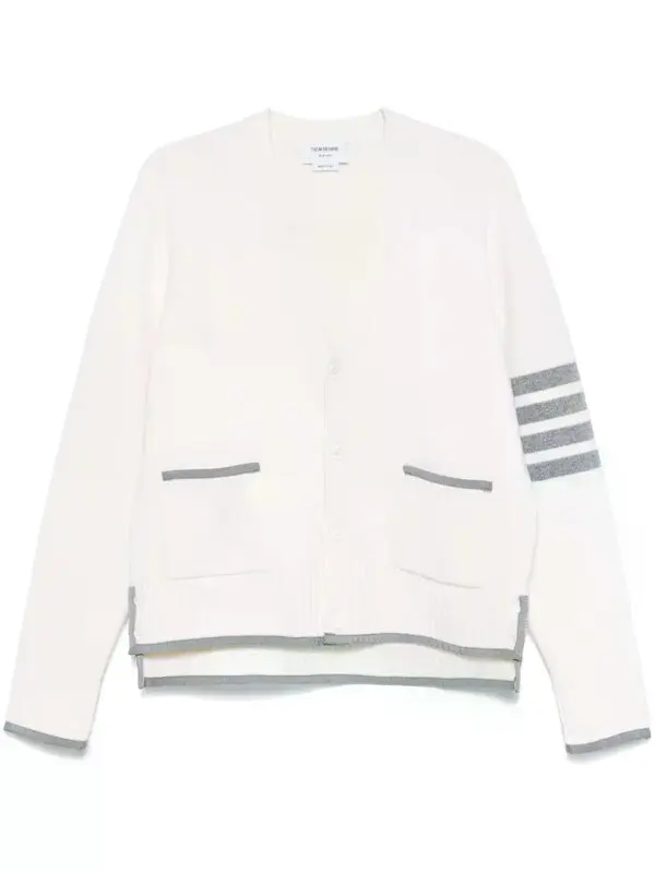 Thom Browne Cardigan Bar Stripe - White