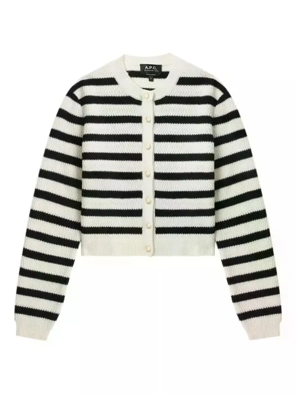 A.p.c. Manon Striped Cardigan - Blue