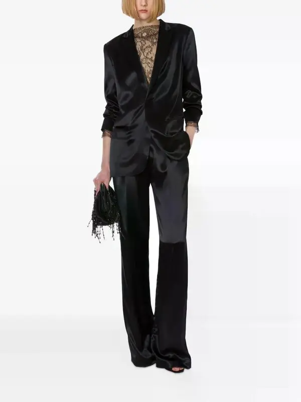 Alberta Ferretti Satin Blazer - Black