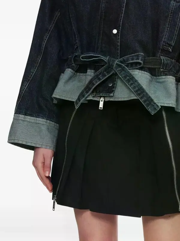 3.1 Phillip Lim Belted Contrast-panel Denim Jacket