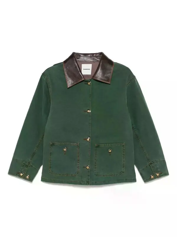 Sandro Oversized Button-up Jacket - Green