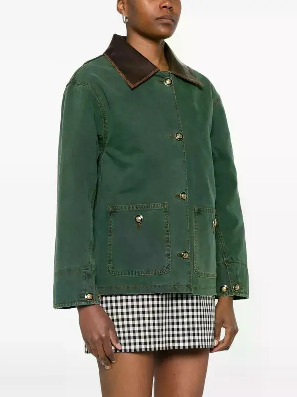 Sandro Oversized Button-up Jacket - Green