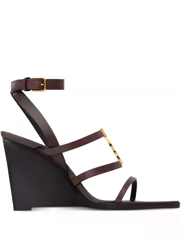 Saint Laurent 90mm Cassandre Wedge Sandals