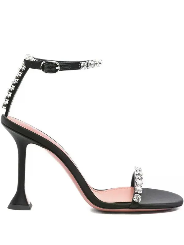 Amina Muaddi 95mm Gigi Crystal-embellished Sandals - Black