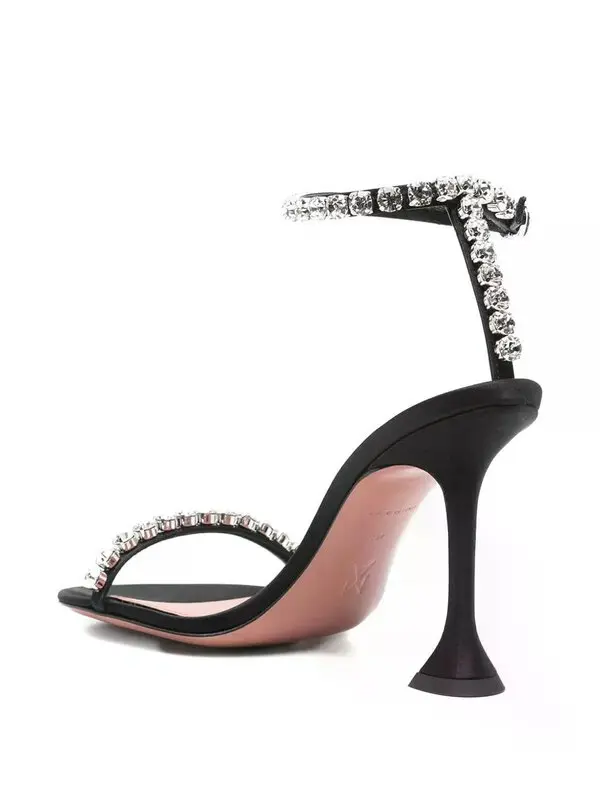 Amina Muaddi 95mm Gigi Crystal-embellished Sandals - Black