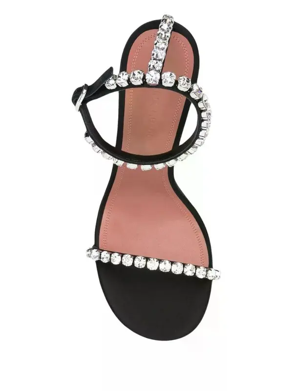 Amina Muaddi 95mm Gigi Crystal-embellished Sandals - Black
