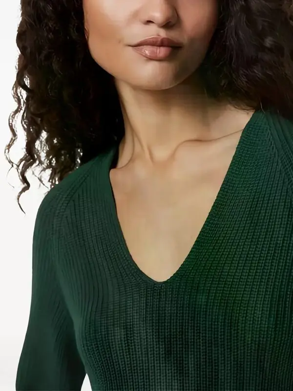Marc O'polo Ribbed V-neck Sweater - Green