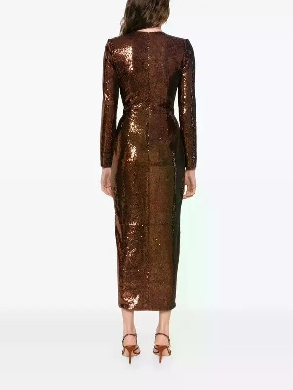 SILK LOVE & LACE Ivona Sequined Dress - Brown