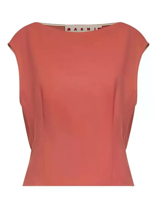 Marni Boat-neck Gathered Top