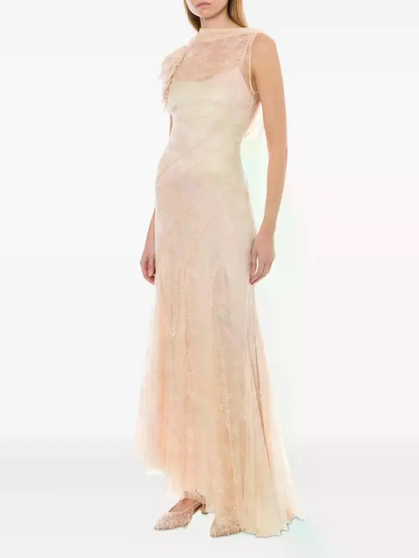 Alberta Ferretti Lace Overlay Dress