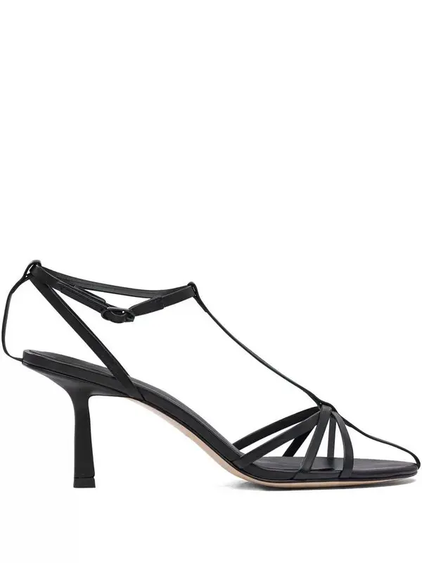 Studio Amelia 70mm Aviary Leather Sandals - Black