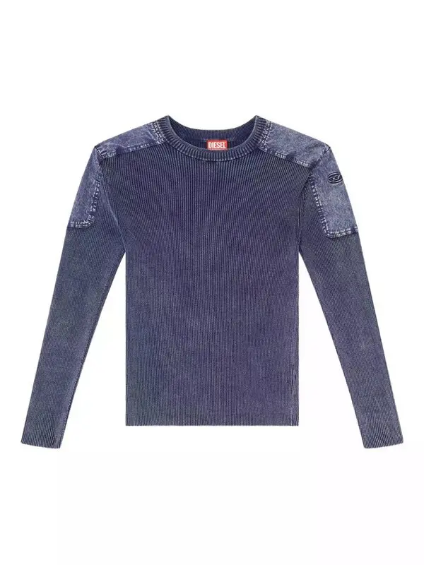 DIESEL® Panelled Ribbed Jumper - Blue