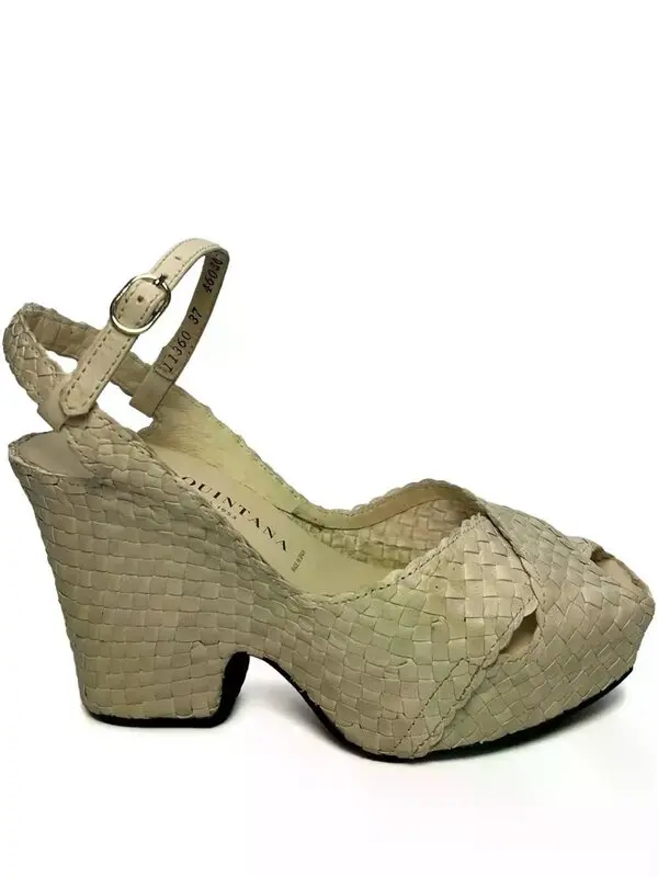 TONI PONS 95mm Interwoven Leather Platform Sandals