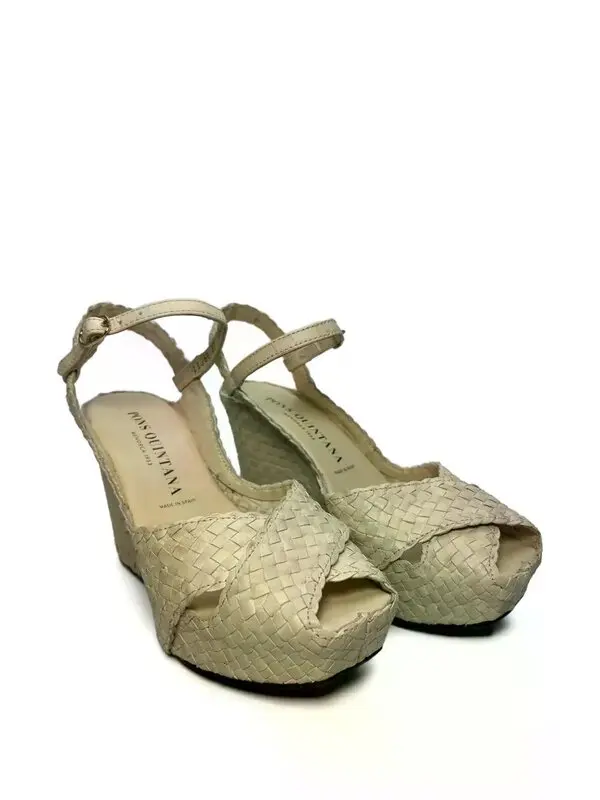 TONI PONS 95mm Interwoven Leather Platform Sandals