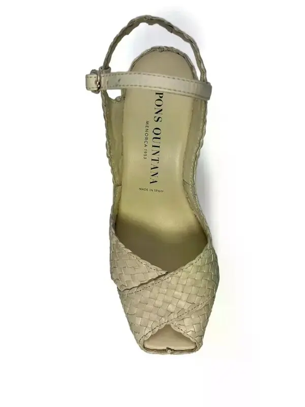 TONI PONS 95mm Interwoven Leather Platform Sandals