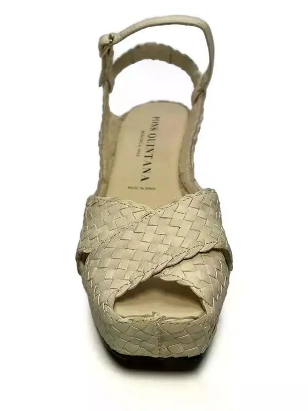 TONI PONS 95mm Interwoven Leather Platform Sandals