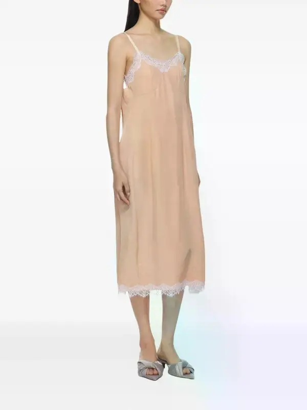 Carven Lace-Trim Slip Dress In Pink - 5% Off | Editorialist