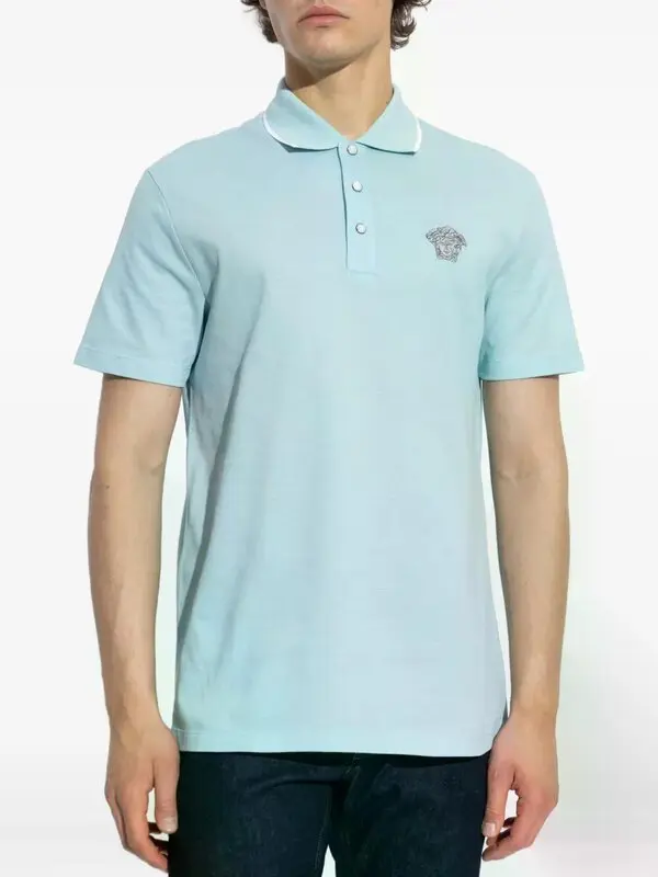 Versace Medusa-embroidered Polo Shirt