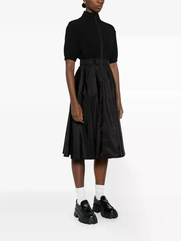 Moncler Zip-up Pleated Midi Dress