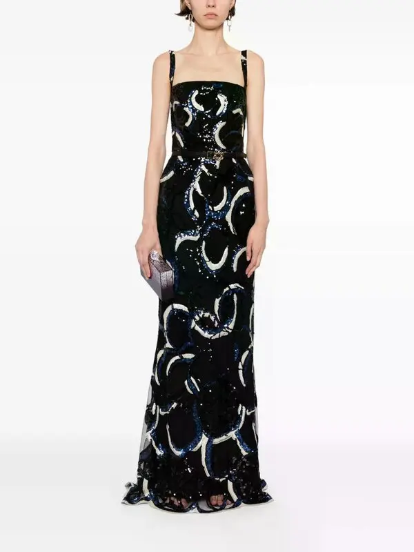 Elie Saab Embroidered Long Dress In Black - 33% Off | Editorialist