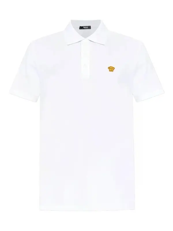 Versace Medusa-embellished Polo Shirt - White