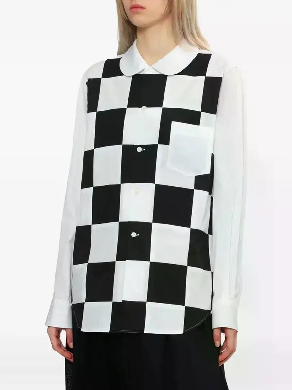 Comme Des Garçons Checkerboard Peter Pan-collar Shirt