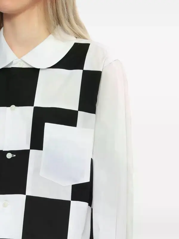 Comme Des Garçons Checkerboard Peter Pan-collar Shirt