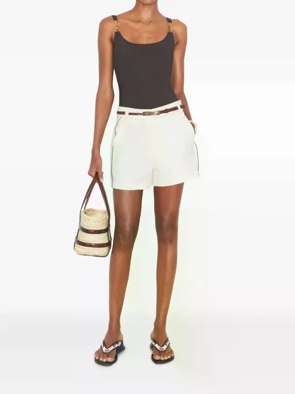 Tory Burch Pleated High-waisted Shorts