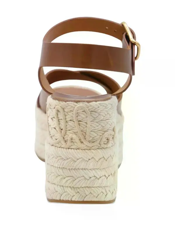Chloé 105mm Isla Wedge Espadrilles - Brown