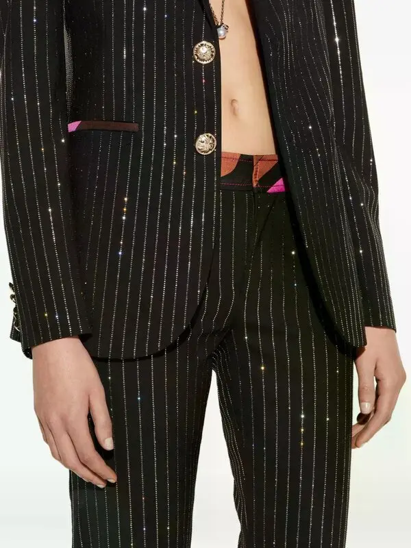 Emilio Pucci Pinstripe Rhinestone Embellished Blazer