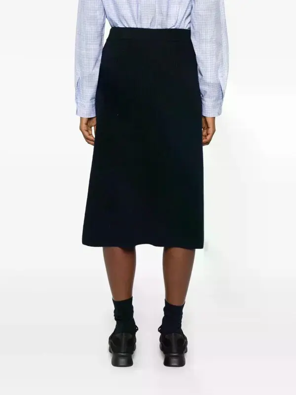 Moncler Ribbed-knit Midi Skirt