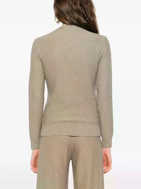Fabiana Filippi Sequin-embellished V-neck Sweater - Green