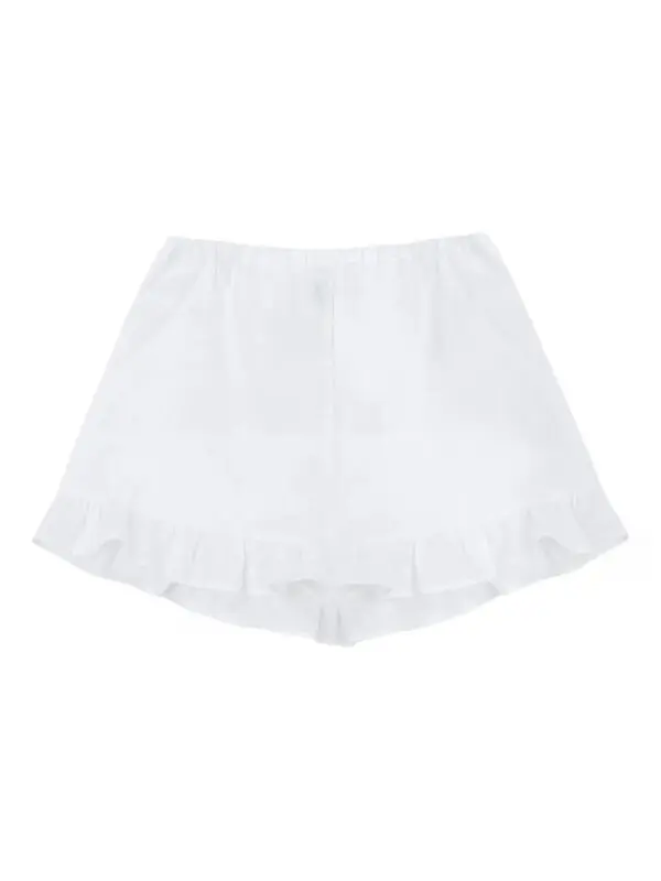 Sleeper Ruffled Hem Shorts Set - White