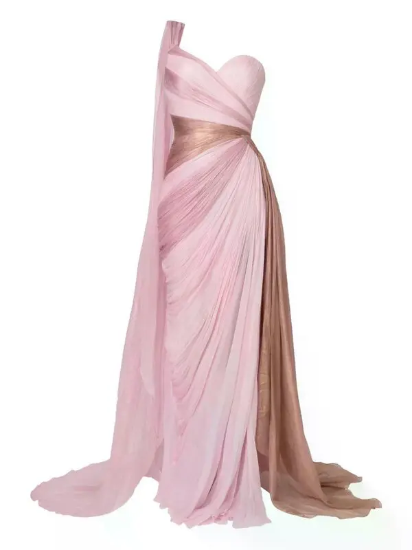 IRIS SERBAN Alexa Draped One-shoulder Gown
