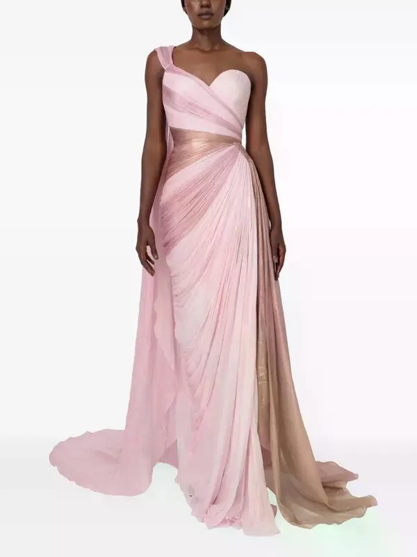 IRIS SERBAN Alexa Draped One-shoulder Gown