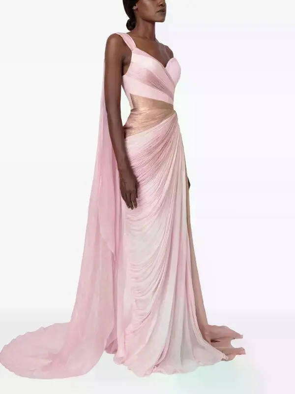 IRIS SERBAN Alexa Draped One-shoulder Gown