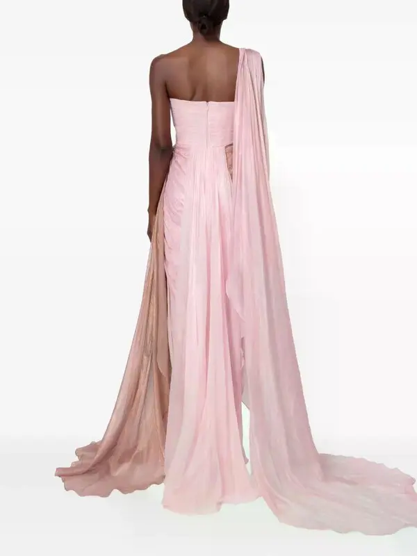IRIS SERBAN Alexa Draped One-shoulder Gown