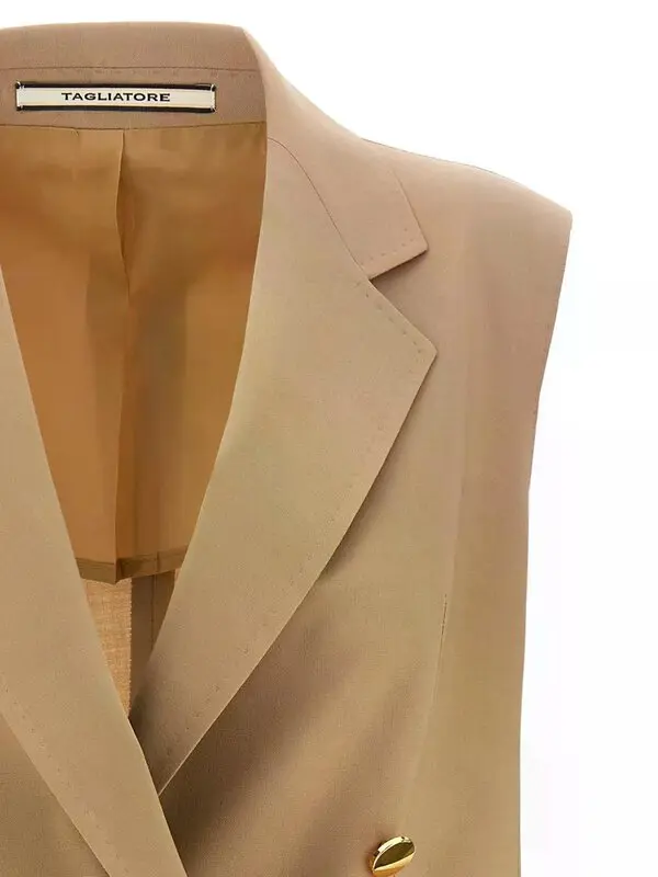 Tagliatore Bernice Double-breasted Sleeveless Blazer - Brown