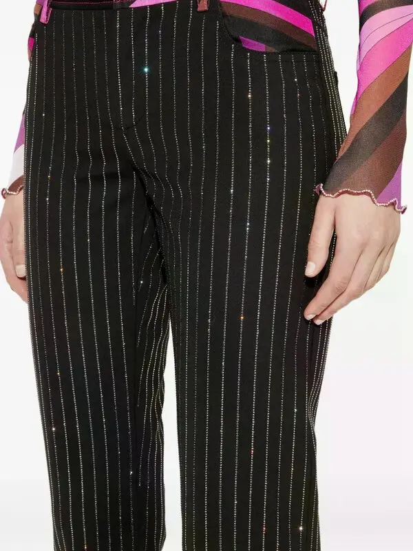 Emilio Pucci Pinstripe Trousers With Rhinestone Embellishments