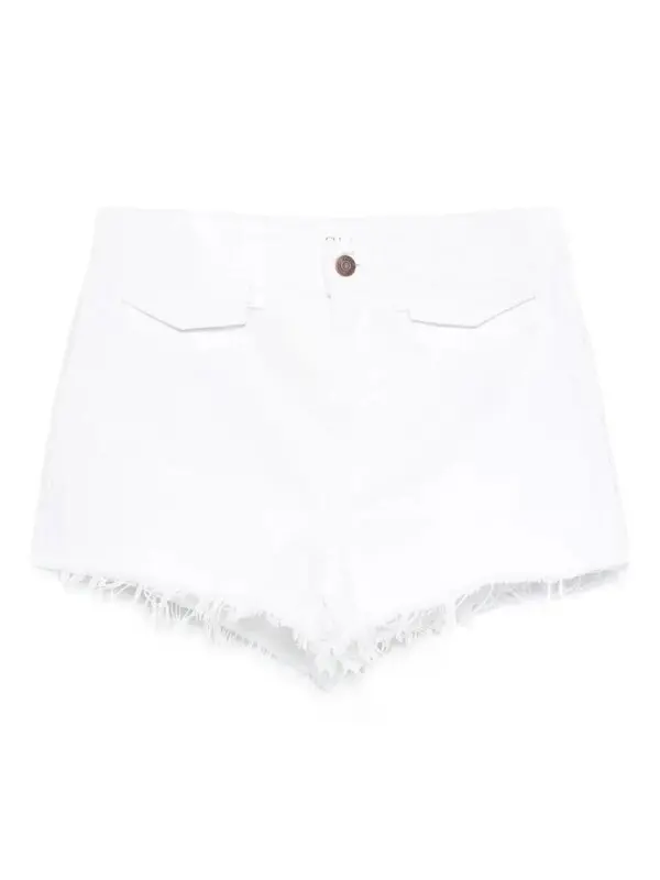 Chloé Frayed-hem Denim Shorts - White