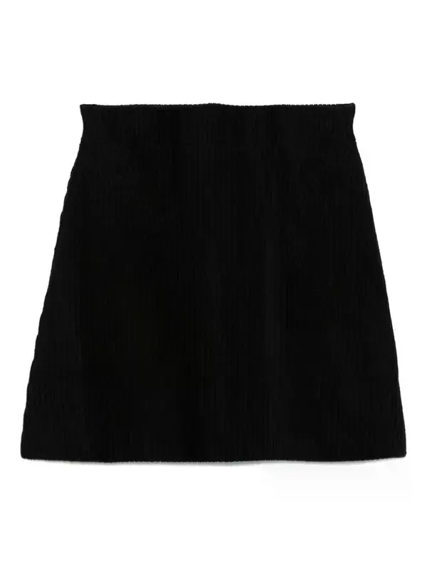 JIL SANDER Ribbed-knit Wool Mini Skirt - Black