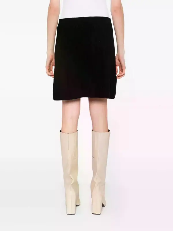JIL SANDER Ribbed-knit Wool Mini Skirt - Black