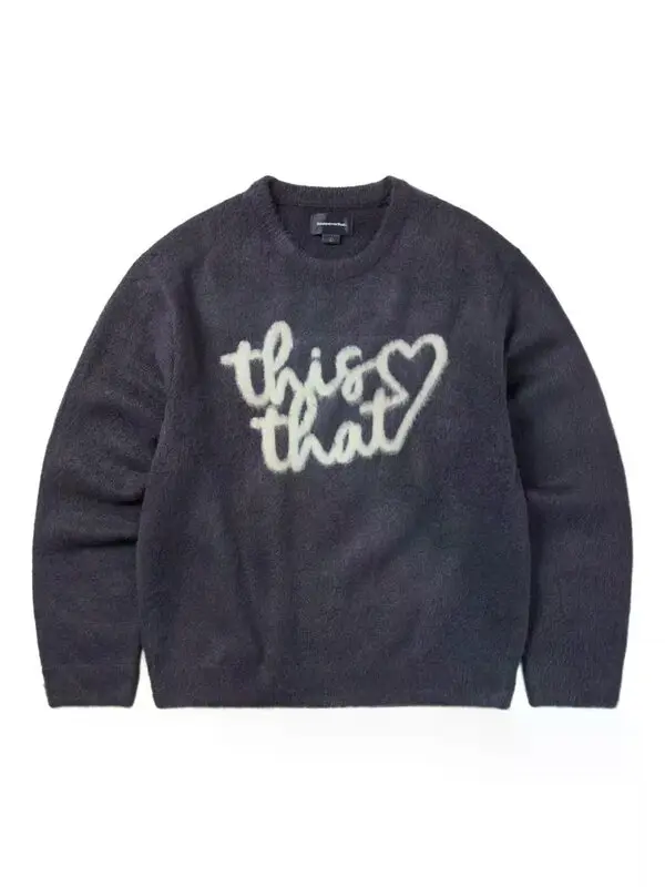 THISISNEVERTHAT Heart Logo Knit Sweater - Blue