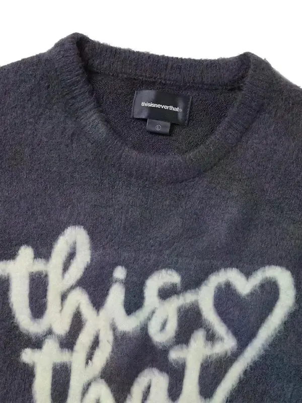 Thisisneverthat Heart Logo Knit Sweater - Blue - 66% Off