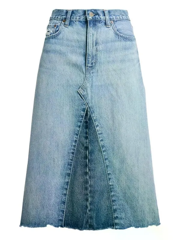 Polo Ralph Lauren Patchwork Denim Midi Skirt
