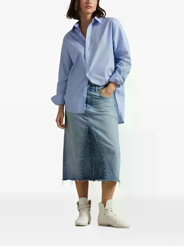 Polo Ralph Lauren Patchwork Denim Midi Skirt