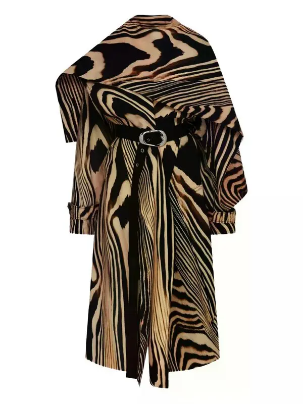 David Koma Zebra-print Belted Coat